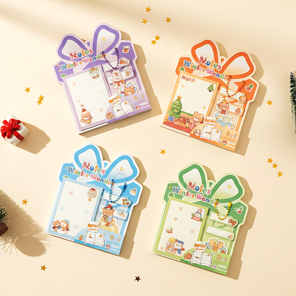 Winter Wonder Sticky Note W Acrylic Charms – diecutsmart